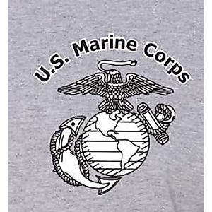 eMarinepx Parris Island Crew Neck Tshirt Grey. Made in USA. Officially Licensed with The United States Marine Corps
