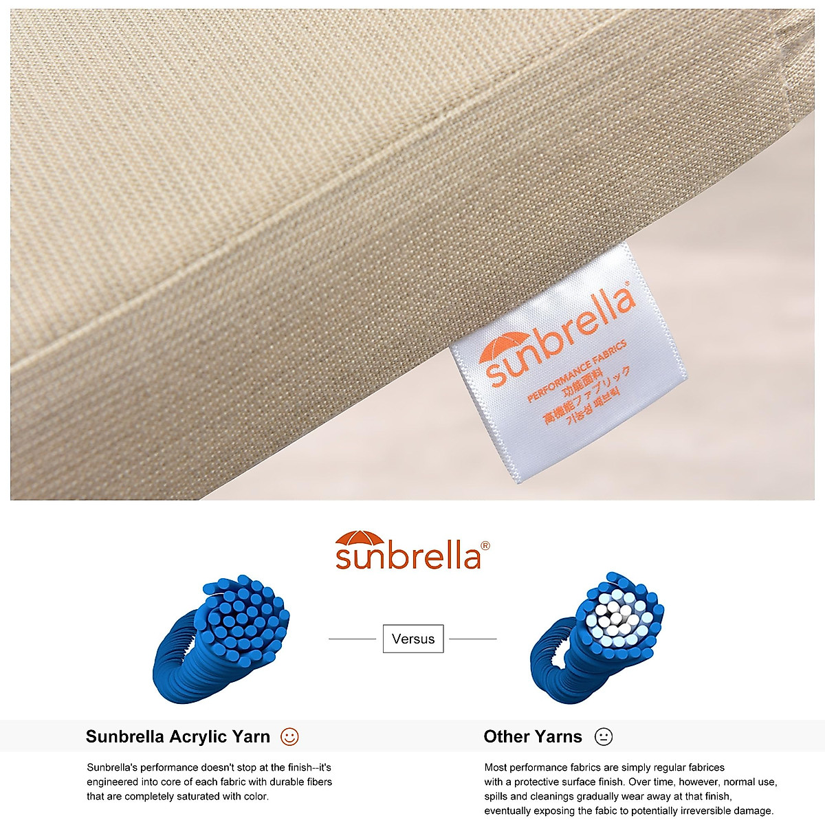 PURPLE LEAF Patio Sunbrella Counter Height Bar Stools 24" H Set of 2 Modern Rattan Bar Chairs Aluminum Stool Outdoor Wicker Barstools with Back and Cushion for Garden Kitchen Island