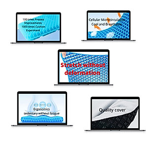 Emosty Large Gel Seat Cushion for Long Sitting with Air Flow, Portable Anti-Lip Gel Cushion for Office Home Chair, Car Seat, Wheelchair