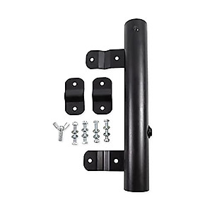 Camco RV Ladder Mounted Flagpole Holder | Allows for a Flag to Fly from Your RV's Ladder | Compatible with Most RV Ladder Rails (51612), Black