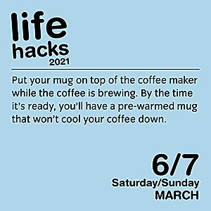 Life Hacks 2021 Day-to-Day Calendar