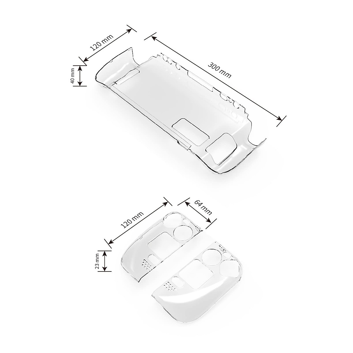 Protective Case for Steam Deck, Anti-Slip PC Shockproof Protective Cover Compatible with Steam Deck(Clear)