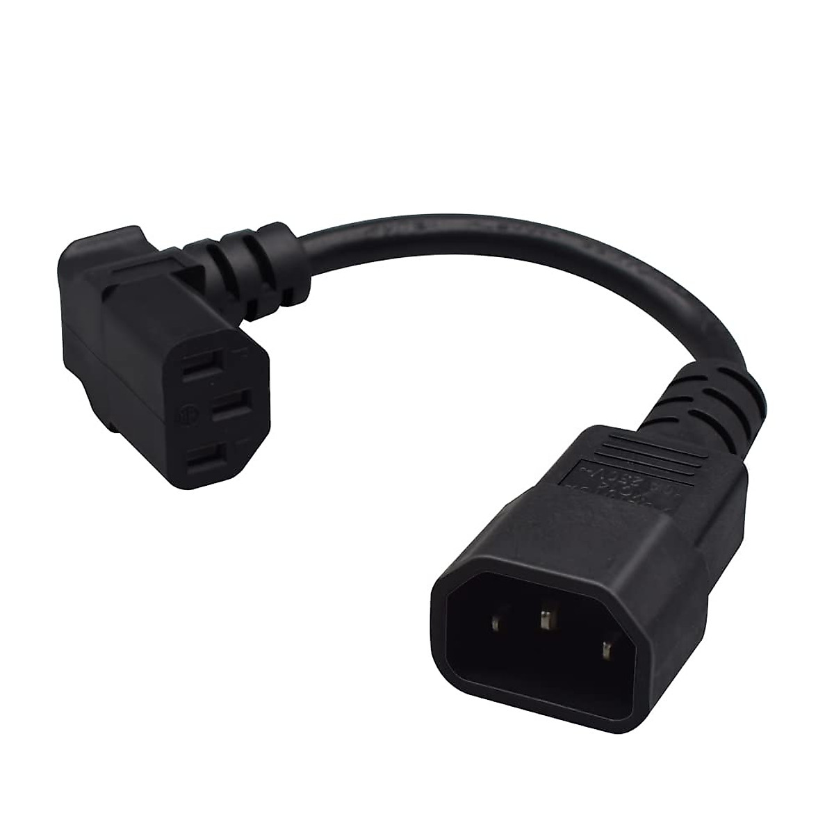 Toptekits IEC 320 90 Degree C13 3-Pin Female to C14 3-Pin Male PDU UPS Power Supply Extension Cord,IEC C14 to C13 Power Cable PDU UPS Plug/Socket UP 90 Degree Wall-Mounted LCD TV(0.33ft/10cm)