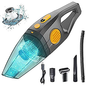 AZHZOLSK Dust Buster Upgrade Handheld Vacuum Cordless Rechargeable Handheld Vacuums 12000PA-14000PA High Power with Power Display for Car, Home, Office, Pet Hair Travel Cleaning Wet and Dry Use