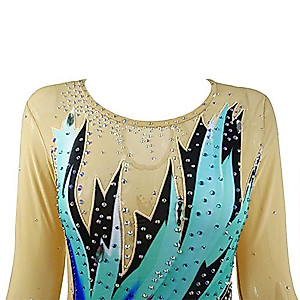 LIUHUO Rhythmic Leotards Dress Purple Girls Children Gymnastic Wear Belly Competition Performance Ballet Leotards