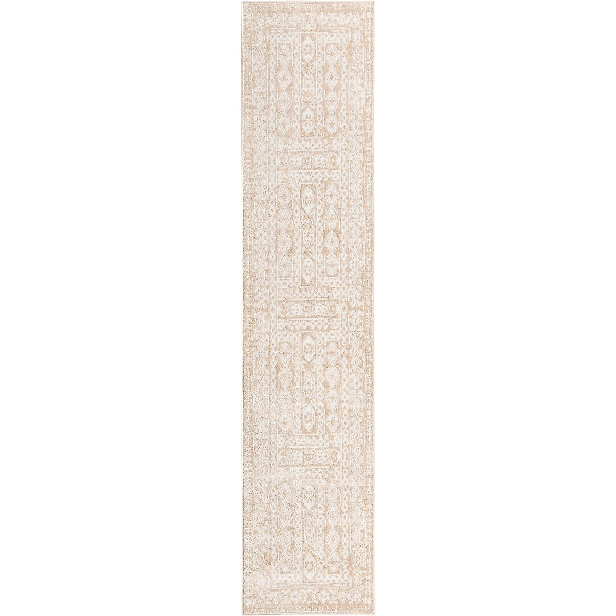 Rugs.com Oxford Collection Rug – 2' 7 x 12' Runner Beige Low Rug Perfect for Hallways, Entryways