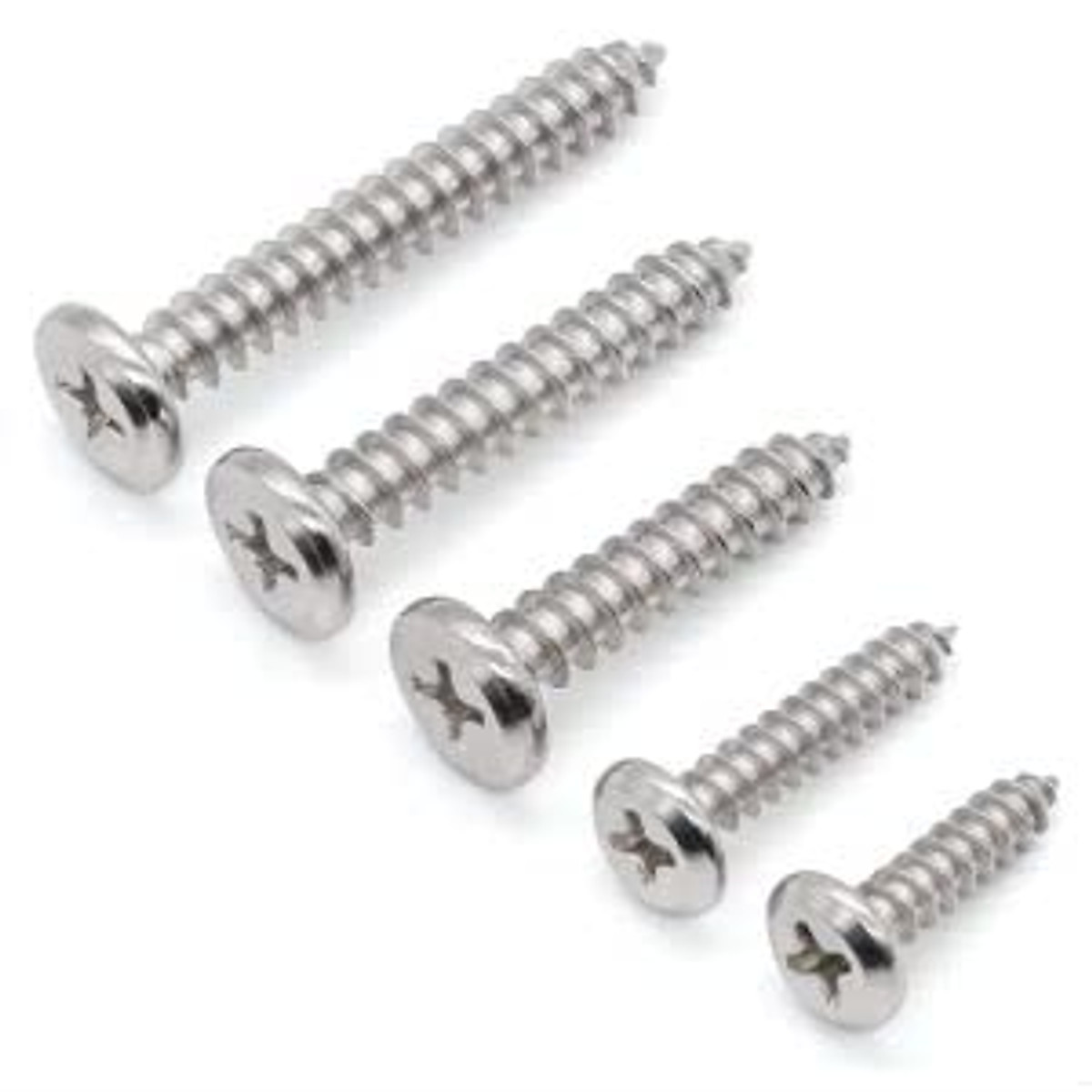 Glvaner M4 x 16mm (100 pcs) Stainless Steel Flat Round Head Phillips Drive Self Tapping Screws, 304 Stainless Steel 18-8, Sheet Metal Screws, Wood Screws