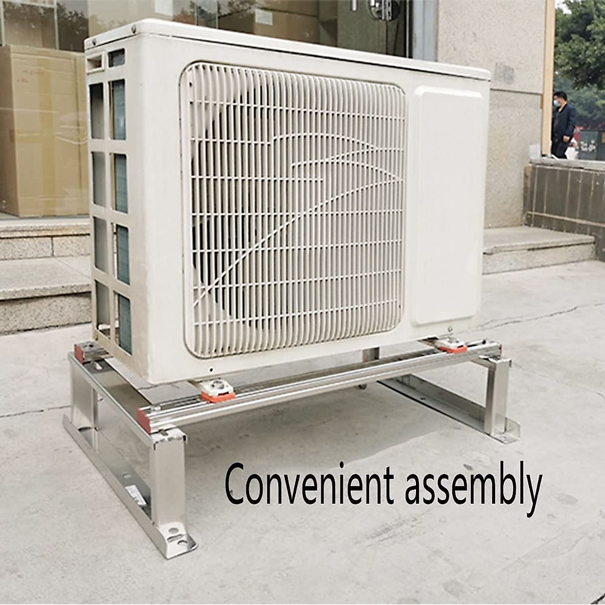 Heavy Duty Stainless Steel Condenser Mount - Universal AC Mount for Mini Split Air Conditioner - Heat Pump Base Mount, Supports 500 Lbs, Anti-Rust, Low Temperature, High Temperature