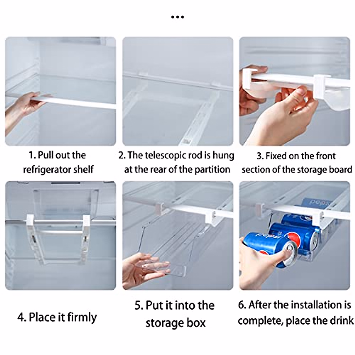 KWQBHW Fridge Drawer Can Organizer Hanging Soda Can Refrigerator Organizer Bins Can Holder Fridge Beverage Storage Box Clear Can Container