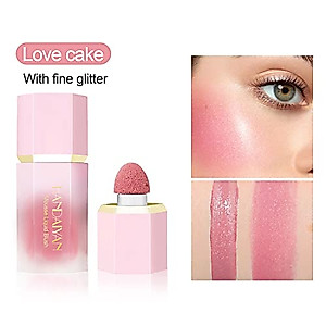 GL-Turelifes Cream Liquid Blush Makeup, Air Cushion Blush for Cheeks, High Pigment, Weightless, Velvet Mousse, Natural-Looking Long Lasting, Dewy Finish, Easy to Blend Blusher (#1 Love Cake)
