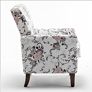 US Pride Modern Accent Armchair for Office and Living Room Decor with Birch Wood Frame and Microfiber Upholstery, Easily Assembled Arm Chair with Removable Cushions, 06 Printed Fabric