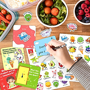 zheyistep 160 Joke Cards for Kids Lunch Box Jokes for Kids, Inspirational Lunch Notes for Boys Girls Students Lunch Notes Jokes Cards with 80 Reward Stickers for Teacher