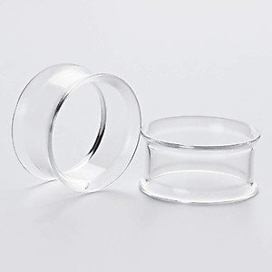 TBOSEN 6 Pairs Acrylic Ear Gauges Corlorful Ear Plugs Stretching Kit Double Flared Tunnels Sanddle Expander Set 2g - 1 inch