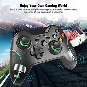 Wireless Controller for Xbox One,2.4GHZ Gamepad Controller Compatible with Xbox One/One S/One X/One Series X/S/Elite/PC Windows 7/8/10,with Built-in Dual Vibration