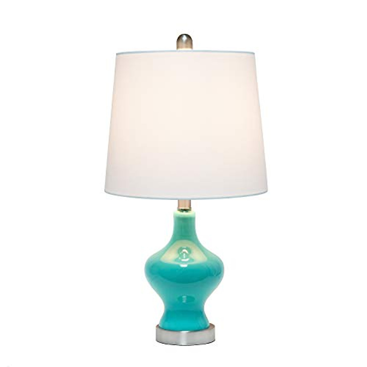 Elegant Designs LT3317-TEL Glass Gourd Shaped Table Lamp, Teal