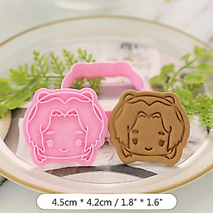 3D Anime Cookie Cutter Mold, 6 PCS Cookie Stamp and Cutter Kitchen Tool Party Cookie Mold