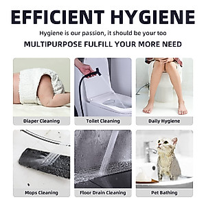 TRUSTMI Handheld Bidet Sprayer Toilet Single Hole Wall Mount Baby Diaper Douche Kit Push Button Spray Head and Y-Shape Brass Valve with Holder, Matte Black