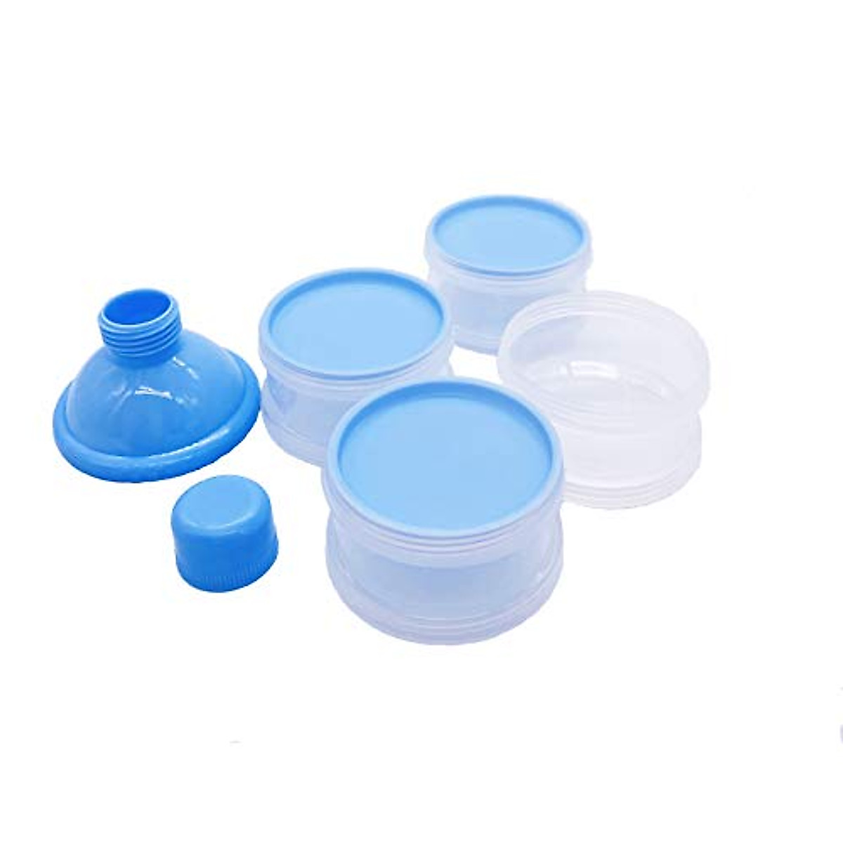 Non-Spill Milk Powder Dispenser/Storage Container, Blue (2pcs)- 5 Compartments