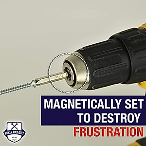 BAKER AND BOLT Robertson Square Drill Bit Set (PREMIUM Complete 12pc Set)/w Storage Case and Bit Holder -Hex Shank Magnetic Bit Set -THE GIFD COLLECTION -Fortified S2 Steel -Long 2in Heads for Drills