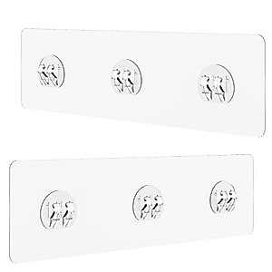 WeeProp 2 Packs Strong Sticky, Replacement Adhesive Sticker Hook,Waterproof Heavy-duty Sponge Holder Adhesives for Shower Caddy Basket Shelf, No Drilling Bath Transparent Adhesive Pad(10.2 x 2.76inch)