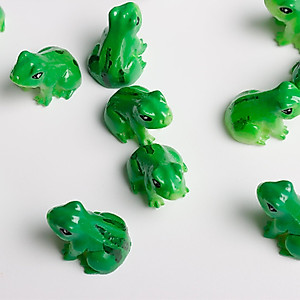 Exasinine 30 Pcs Resin Mini Frogs Green Frog Miniature Figurines Animals Model Fairy Garden Miniature Moss Landscape DIY Terrarium Crafts Ornament Accessories for Home Décor(A)