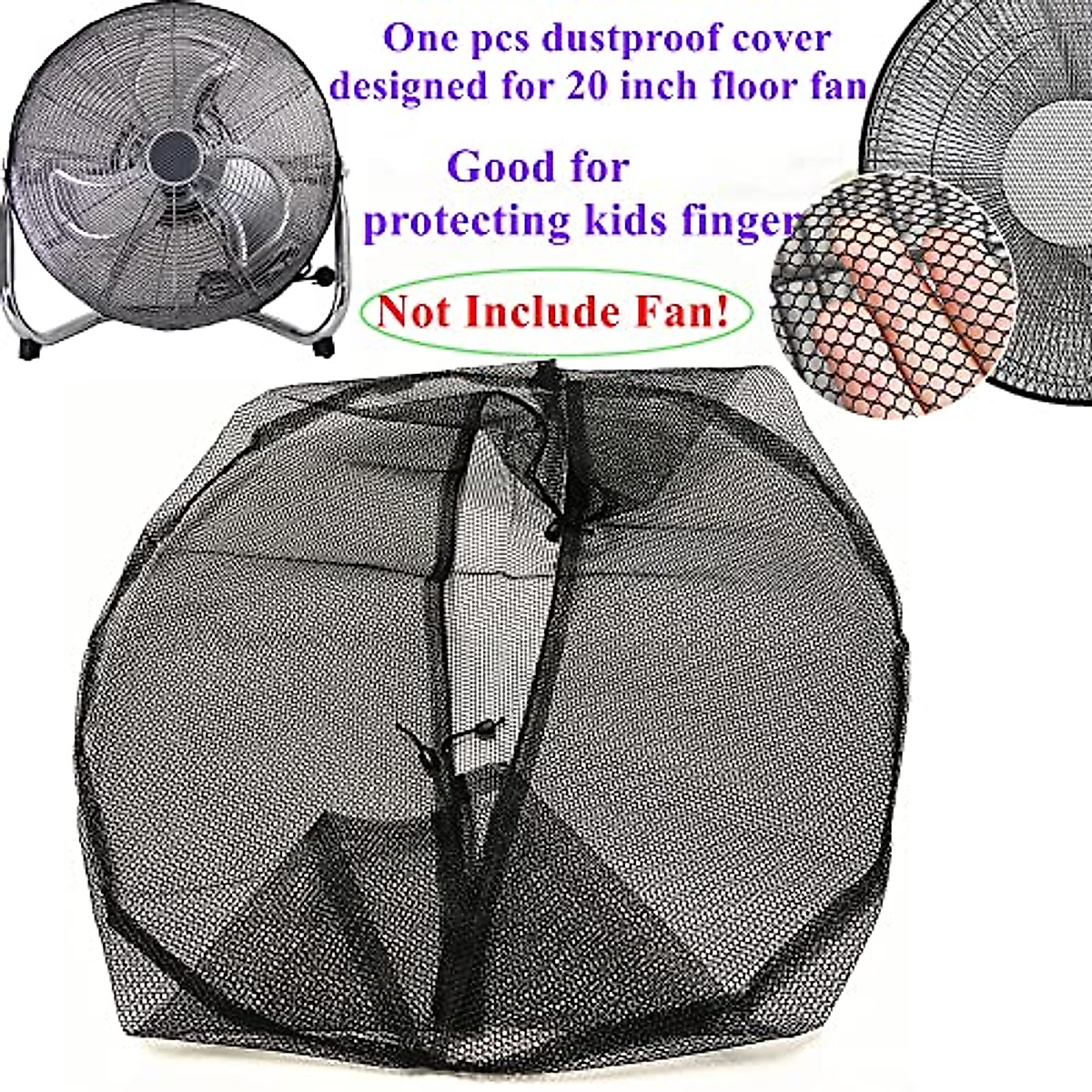 20 inch Protection Cover for Floor Fan,20" Dustproof Fan Mesh Cover,Children Finger Safety Protection Net Cover for 20 in Industrial Floor Fan for Indoor Bedroom,Garage,Basement -Not Include Fan