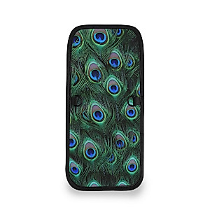 ALAZA Peacock Feather Green & Blue Plumage Small Crossbody Wallet Purse Cell Phone Bag Rfid Passport Holder with Credit Card Slots