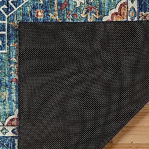 Gertmenian Indoor Printed Tufted Area Rug 5x7 Standard, No Slip Home Décor Rug for Entryway, Bedroom, Living Room, Center Medallion, Soha Blue, 25047