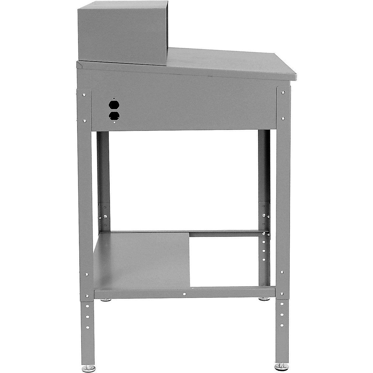 Global Industrial Shop Desk 34-1/2"W x 30" D x 38 to 42-1/2"H with Pigeonhole Compartments, Gray