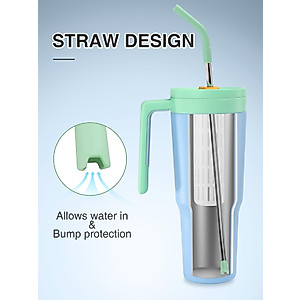 Raki Venus 40 oz Tumbler with Lid and Straw Double-wall Vacuum Water Bottle with Straw Spill Proof Insulated Water Bottle Stainless Steel Cup-holder Friendly Fruit Infusing Bottle Non BPA