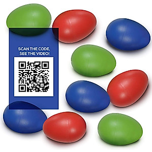 NextEgg Egg Shaker Set - Non Toxic Baby Musical Instruments and Toddler Percussion - Music Shaker Eggs for Infants, Kids and Adults - Hand Shaker Rhythm Instrument for Classroom or Preschool (3-Pack)