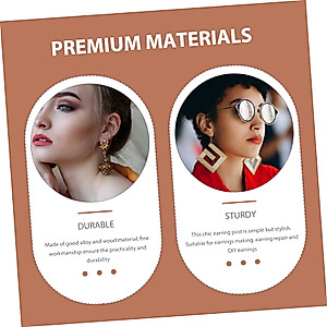80 Pcs Accessories with Drop Earrings Wood DIY Stud Posts Jewelry Making Kit DIY Wood Stud Posts Earrings Material Earring Studs Jewelry Wood Posts Ear Stud with Hoop Earring Post