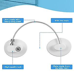 8 Pieces Refrigerator Locks for Children Adults with 10 Keys, Fridge Lock, Freezer Door Safety Cabinet Lock and Child Safety Cabinet Locks with Strong Adhesive (White)