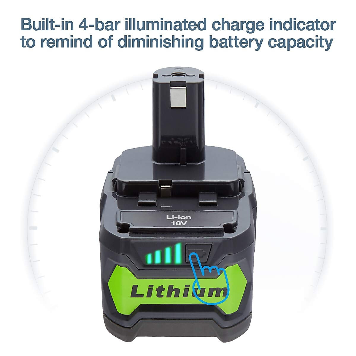 Dutyone 2 Pack 6000mAh Replacement Battery Compatible with Ryobi 18V ONE+ Plus P102 P103 P104 P105 P107 P108 P109 P122 Cordless Power Tools 18 Volt Lithium ion Battery