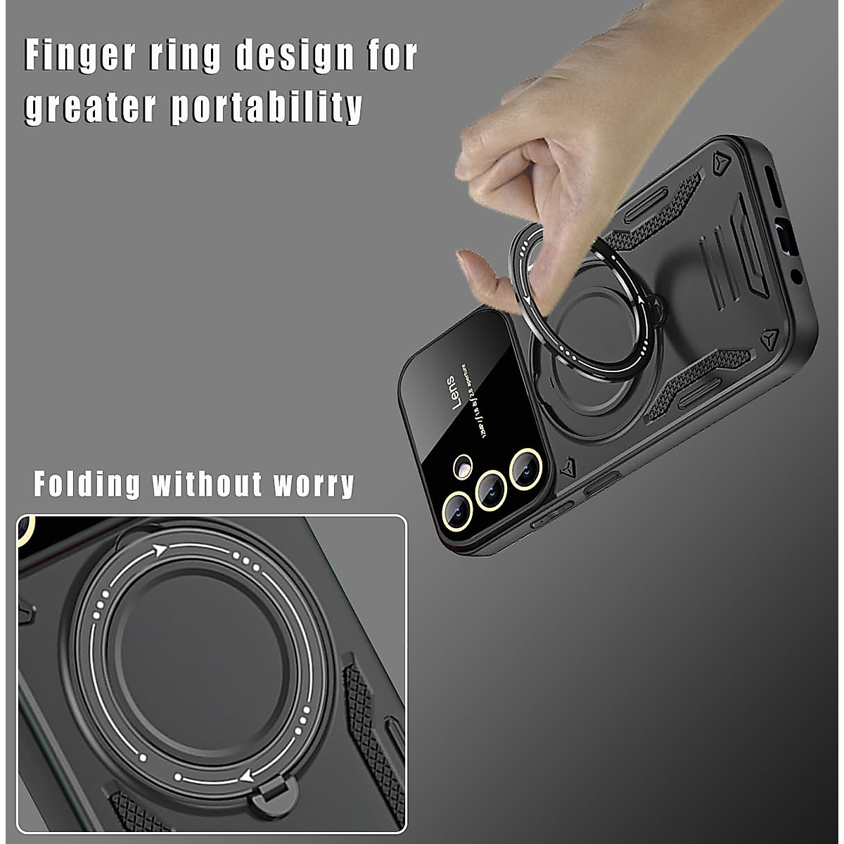 YJZSKRXFAK Case for Samsung Galaxy A13 5G/A04/A04S, Shockproof Magnetic Built-in 360° Kickstand and Camera Lens Protector Heavy Duty Protective Case for Samsung Galaxy A13 5G/A04/A04S Rose Gold