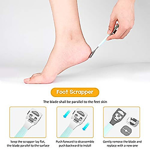 Pedicure Foot File Tools Kit - Professional Feet Corns Callus Remover Shaver Hard Dead Skin Removal Double-sided Home Professional Wet Dry Use Best Gift for Family Friends Men Women Foot Care Set