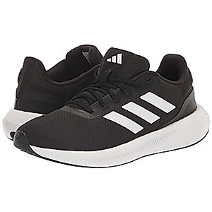 adidas Men's Run Falcon 3.0 Shoe, Black/White/Black, 10.5