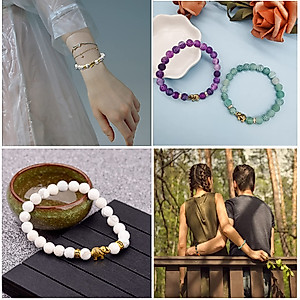 Jewdreamer 10Pcs 8mm Chakra Bead Bracelet Elephant Gifts for Women Men Natural Stone Bead Bracelets Lava Rock Reiki Crystals Yoga Bracelets