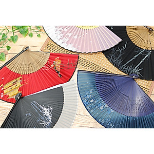 まつみ工芸 Asahi King 136001 Folding Fan Dragon Black