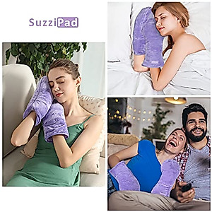 SuzziPad Microwavable Arthritis Gloves with Eyes Mask, Heated Gloves for Arthritis Hands, Stiff Joints, Carpal Tunnel, Trigger Finger; Moist Heat Hand Warmer Gloves Mittens with Washable Cover, 1 Pair