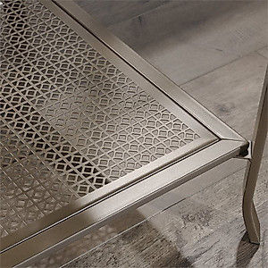 Sauder Center City Desk, L: 46.93" x W: 20.79" x H: 30.00", Champagne Oak Finish