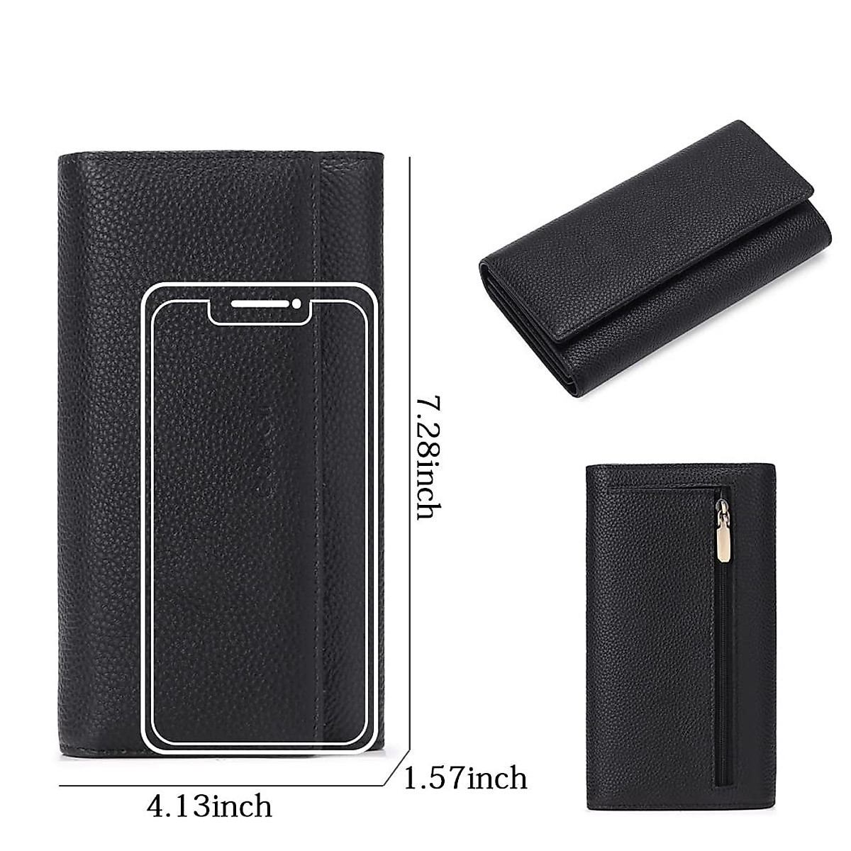 GOIACII Women's Wallet RFID Blocking Genuine Leather Large Capacity Card holder Ladies Clutch purses for women