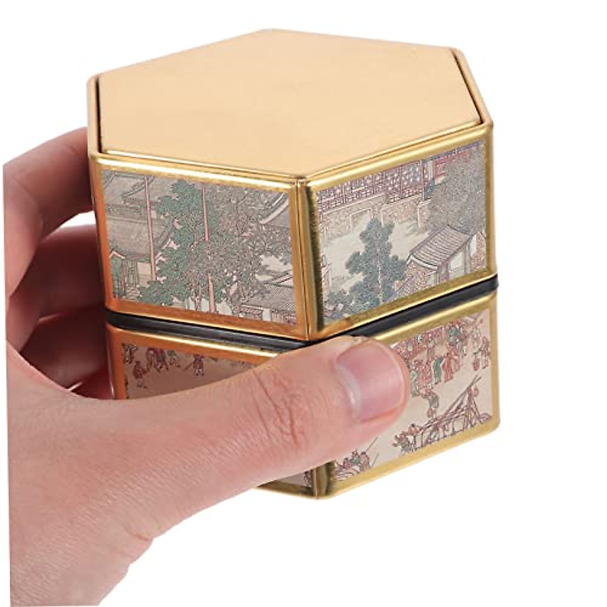 Didiseaon metal cookie tin snack container metal can with lid snacks container coffee bean jar loose leaf tea storage round tea tin tea bag holder teabags organizer tea and coffee organizer