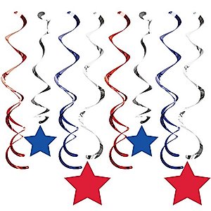 Creative Converting Patriotic Dizzy Danglers, Multicolor