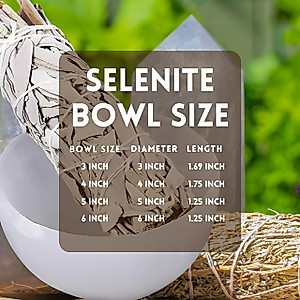 Soul Sticks Selenite Crystal Bowls for Smudging, Healing, Recharging Crystals | Pure Selenite Smudge Bowl & Crystal Charging Station Ethically Sourced in Morocco (3 Inch)