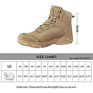 FREE SOLDIER Men's Waterproof Hiking Boots Lightweight Work Boots Military Tactical Boots Durable Combat Boots(Tan, 10 US)