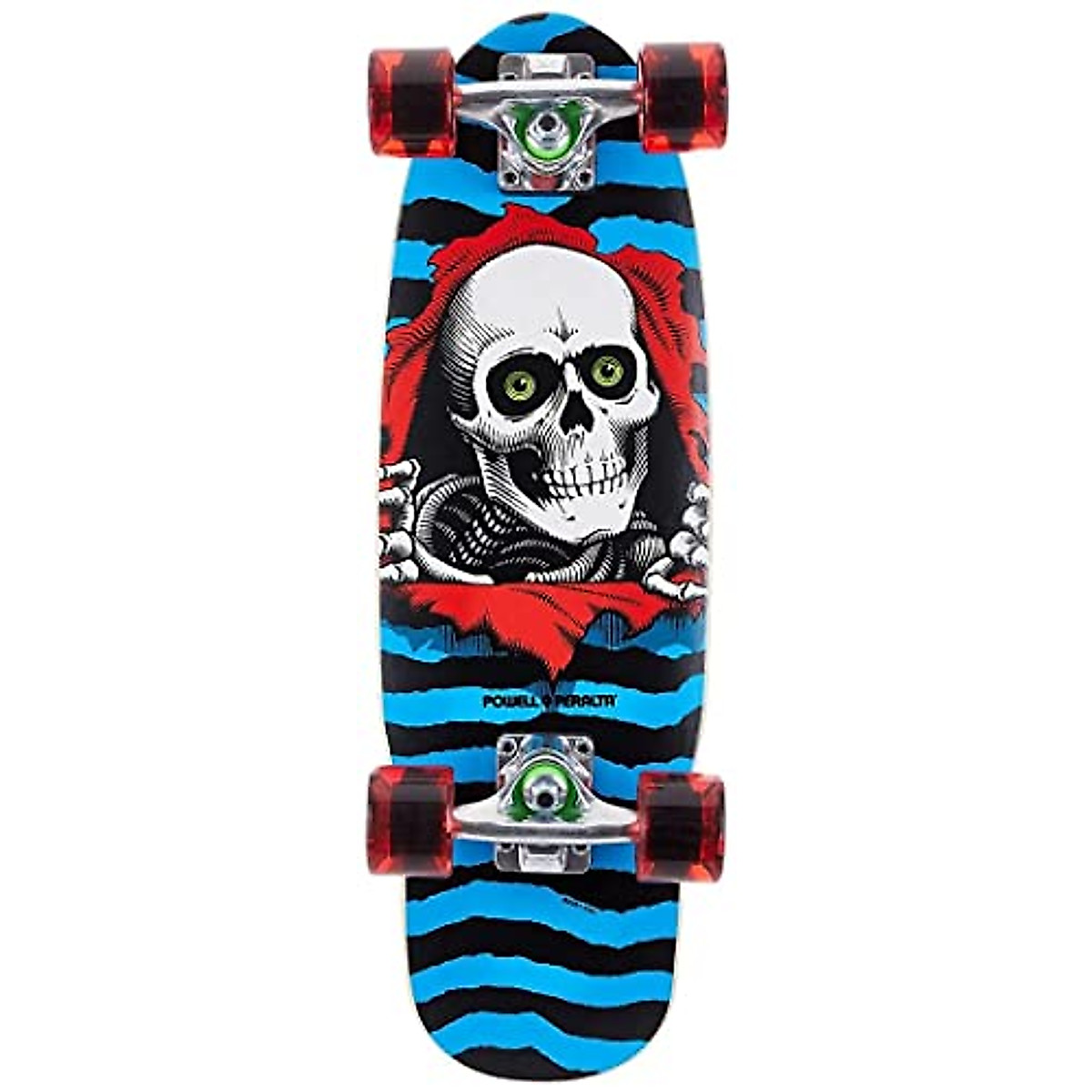 Powell Peralta Micro Mini Ripper Skateboard Cruiser Complete Skateboard - Blue 7.5" x 24"
