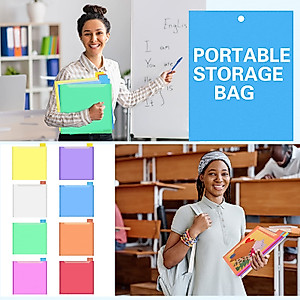 Glenmal 100 Pieces 12x12 Scrapbook Paper Storage Organizer with 180 Pieces Sticky Index Tabs,plastic Craft Vinyl Scrapbook Paper Storage Bags,storage for Scrapbooking Photo and Paper File (Multicolor)