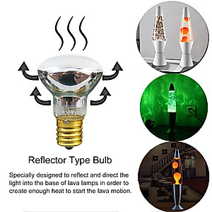 Lava Lamp Bulb 4 Pack 30W E17 R39 Reflector Type Bulb, Replacement Bulbs for Lava Lamps and Glitter Lamps.