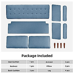 Koorlian 68inch Blue Small Couch Sofas